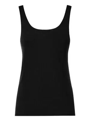 Pinko Ribbed Knit Sleeveless Tank Top - Black