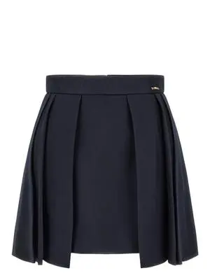 Elisabetta Franchi Cool Wool Miniskirt - Blue