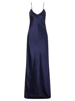 NILI LOTAN V-neck Thin Strap Maxi Dress - Black