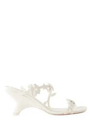 Simkhai Wedge Heel Mule Slide Sandals - White