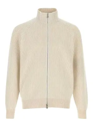 Brunello Cucinelli Long Sleeve Zip-up Cardigan - White