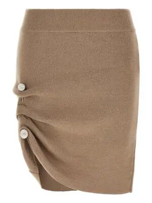 GIUSEPPE DI MORABITO Giuseppe Di Morabito Ruched Embellished Ribbed Skirt