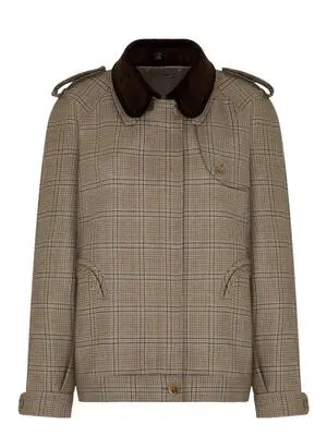 BLAZÉ MILANO Saona Chausie Check-pattern Jacket - Light Brown