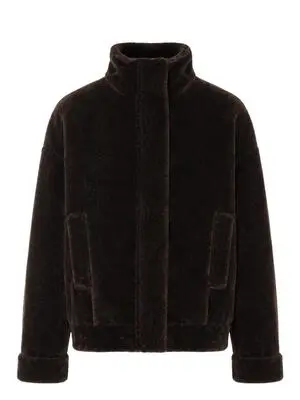 ARMA Paula High-neck Shearling Jacket - Black