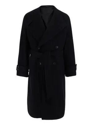 Tagliatore Double Breasted Coat - Black