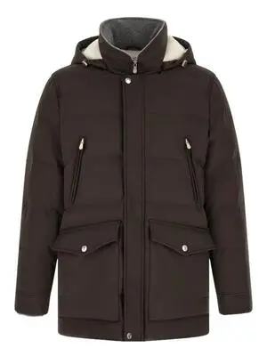 Brunello Cucinelli Quilted Hooded Parka - Brown