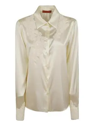 Ermanno Scervino Floral Lace Detail Shirt - Nude