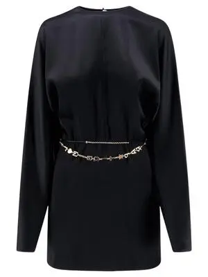 Saint Laurent Long Sleeve Dress - Black