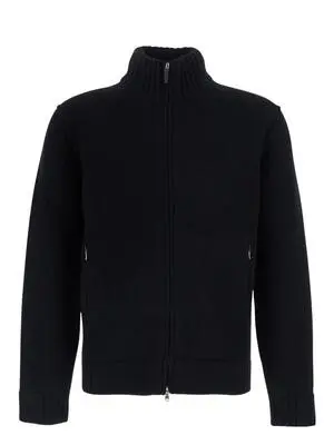 KANGRA Long-sleeve Zip-up Cardigan - Black