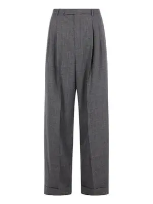 Valentino Garavani Turn-up Hem Straight Hem Pants - Black