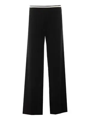 Liu Jo Wide-leg Elastic-waist Trousers - Black