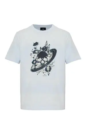 Paul Smith Skull Graphic T-shirt - Light Blue
