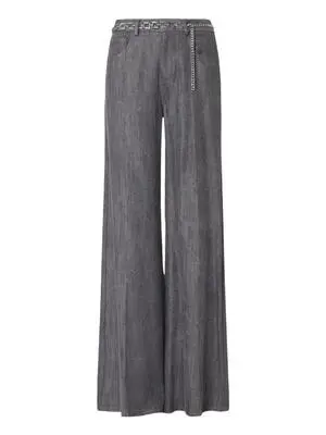 Liu Jo Liu Jo Chain Belt Wide-Leg Jeans Grey