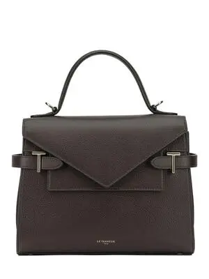 LE TANNEUR Structured Top Handle Shoulder Bag - Brown