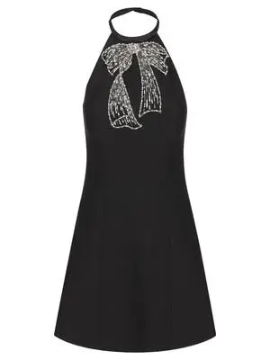 VALENTINO Valentino Bow Embellished Halterneck Dress