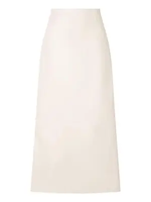 Loulou De Saison Paneled Straight Midi Leather Skirt - White