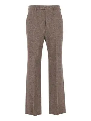 Valentino Garavani Pleated Tailored Straight Leg Pants - Brown