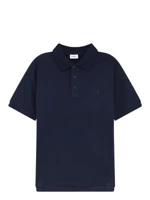 Saint Laurent Collared Short-sleeved Polo Shirt - Blue