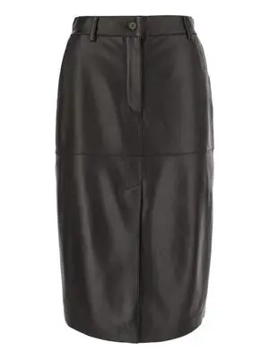 P.a.r.o.s.h Buttoned Pencil Skirt - Brown
