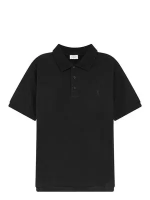Saint Laurent Short-sleeved Polo Shirt - Black