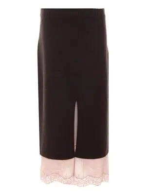 Pinko Pinko Layered Lace Midi Skirt Black