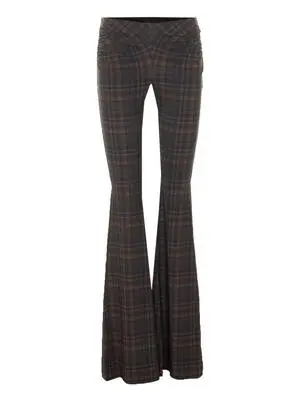 ANIYE BY Jodi Checked Flared Pants - Black