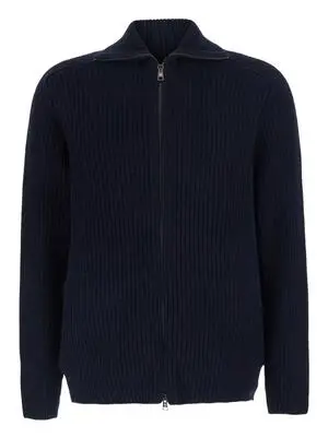 Tagliatore Long-sleeve Zip-up Cardigan - Blue