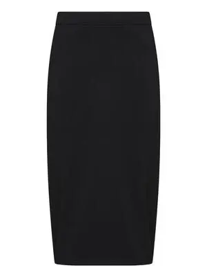 Co Ribbed Knit Midi Skirt - Black