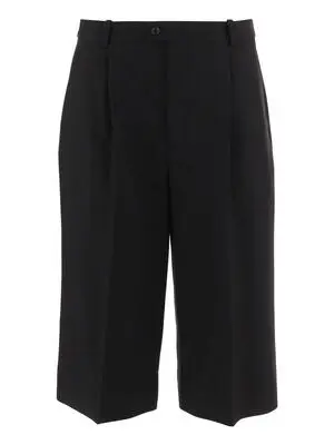 Saint Laurent Pleated Shorts - Black