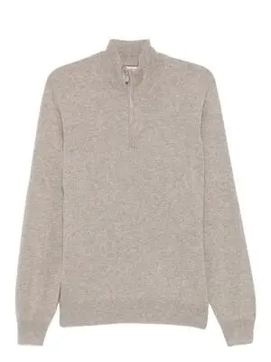 Brunello Cucinelli Quarter-zip Sweater - Nude