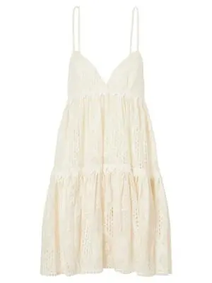 La DoubleJ Lace Tiered Mini Dress - No
