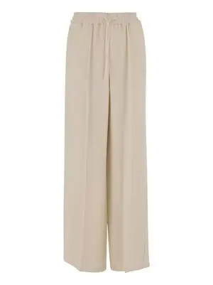 Valentino Garavani Valentino Wide-Leg Drawstring Pants Ivory