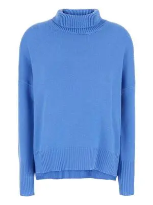 LISA YANG Ribbed Turtleneck Knitted Sweater - Light Blue