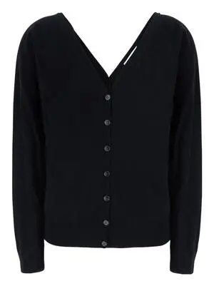 LISA YANG Long-sleeve V-neck Cardigan - Black