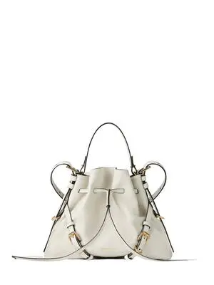 Givenchy Small Voyou Bucket Bag In Shiny Leather - Ivory