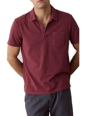 Marine Layer Luxe Slub Pocket Polo - Cabernet