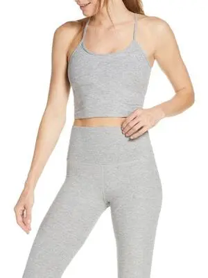 Beyond Yoga Space Dye Slim Racerback Crop Tank - Silver Mist