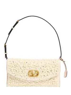 Valentino Garavani Small Devain Faux Pearl Clutch - Cream