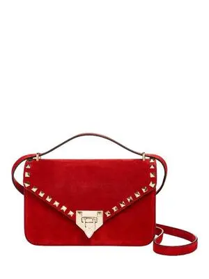 Valentino Garavani Small Rockstud Shoulder Bag - Red