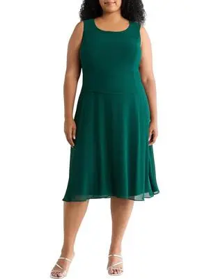 JESSICA HOWARD Sequin Lace Jacket & Sleeveless Dress Set Hunter