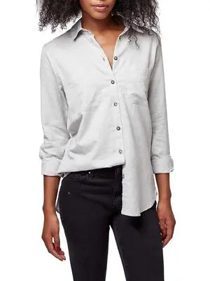 Topshop Herringbone Chambray Shirt - Grey