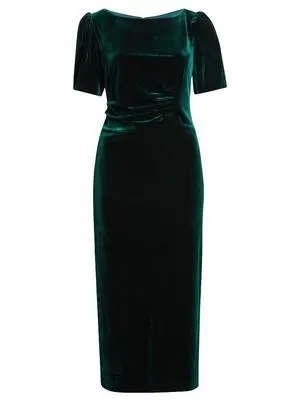 JESSICA HOWARD Boatneck Velvet Gown - Hunter