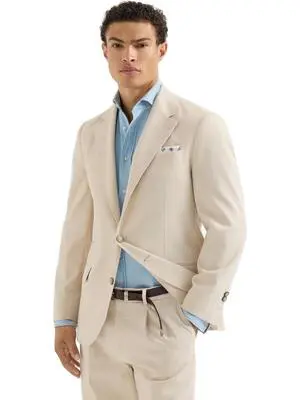 Brunello Cucinelli Cotton And Virgin Wool Gabardine Deconstructed Blazer - Vanilla