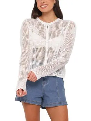 PETAL & PUP Maddox Open Stitch Cardigan - White