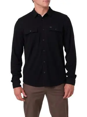 O'Neill Sutton Solid Stretch Flannel Button-up Shirt - Black