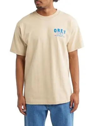 Obey Newstand Graphic T-shirt - Sand