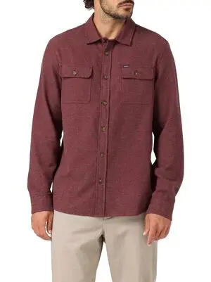 O'Neill Regent Solid Cotton Flannel Button-up Shirt - Chocolate