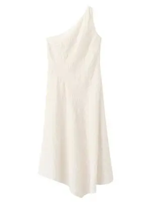Mango Textured Asymmetrical Dress - Ecru