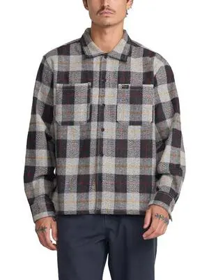 Rvca Dayshift Flannel Button-up Shirt Purple Multi