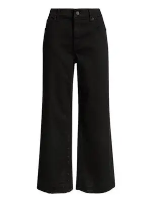 Kobi Halperin Rafaella Raw Hem Wide Leg Jeans - Black